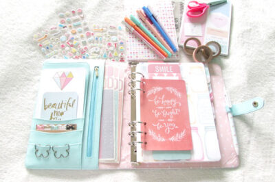my mint kikki k planner set up aerialovely
