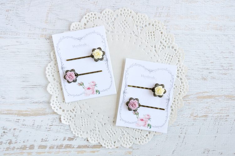 Vintage Floral Paperclips: Ivory + Lilac aerialovely