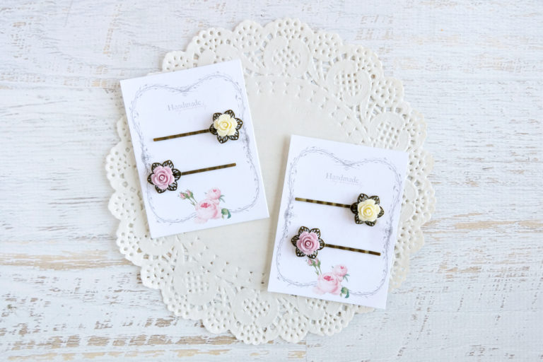 Vintage Floral Paperclips: Ivory + Lilac aerialovely