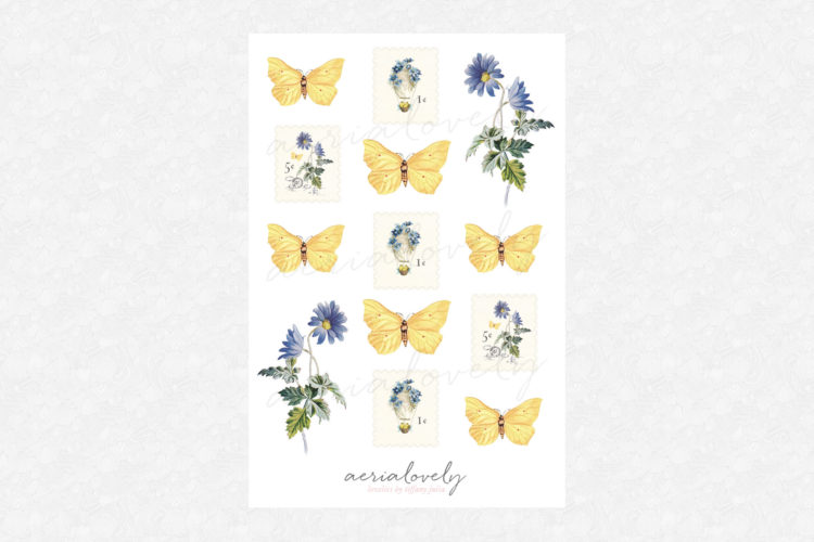 Something Blue Printable Sticker Sheet aerialovely