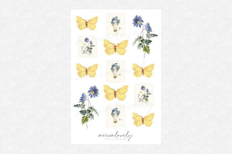 Something Blue Printable Sticker Sheet aerialovely