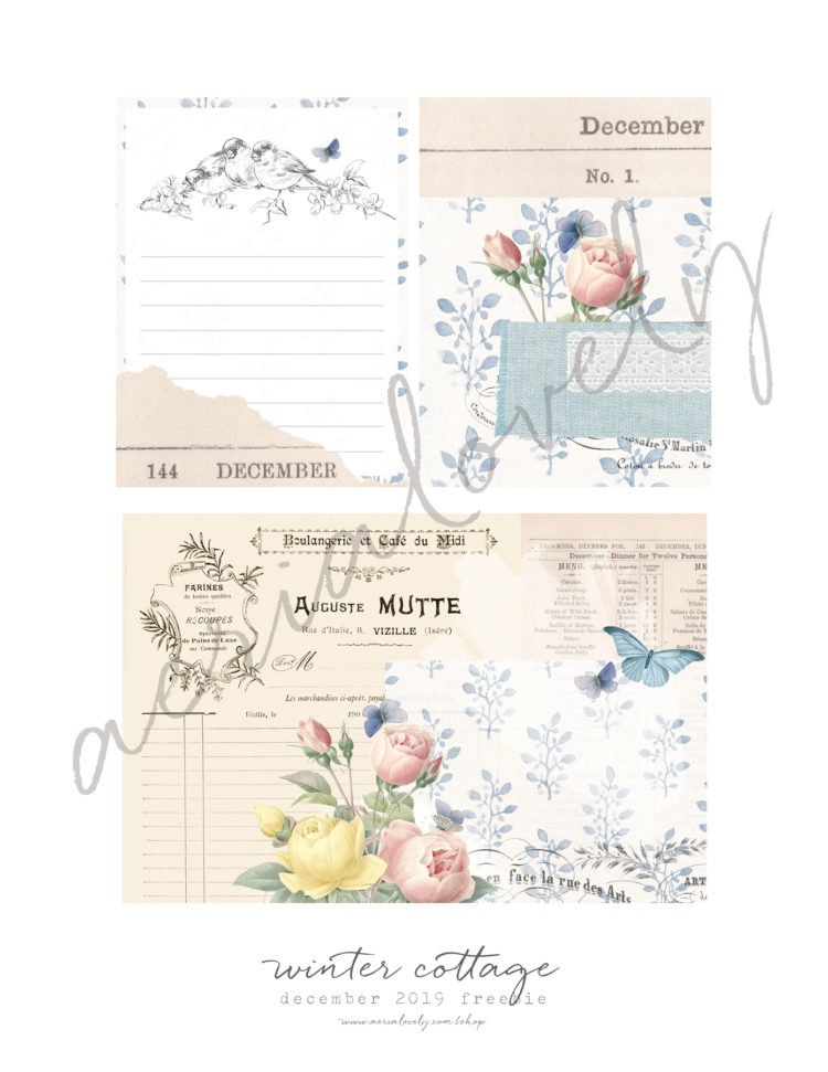 Winter Cottage Journaling Printable aerialovely