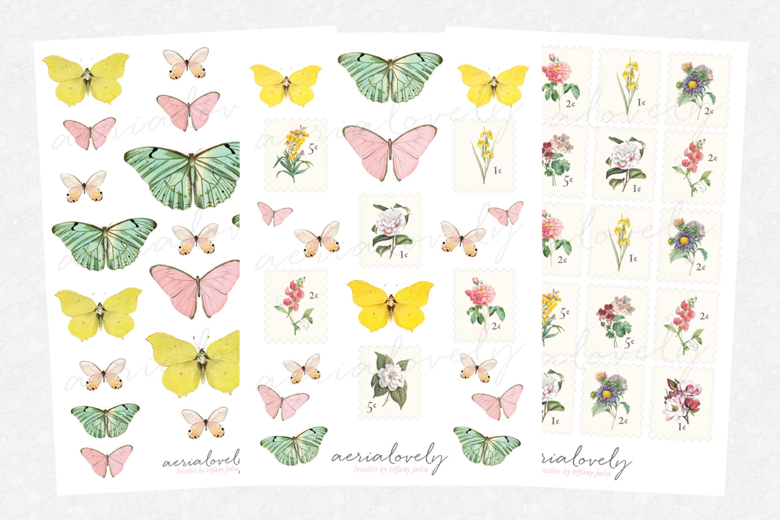 Flutter Printable Sticker Bundle aerialovely