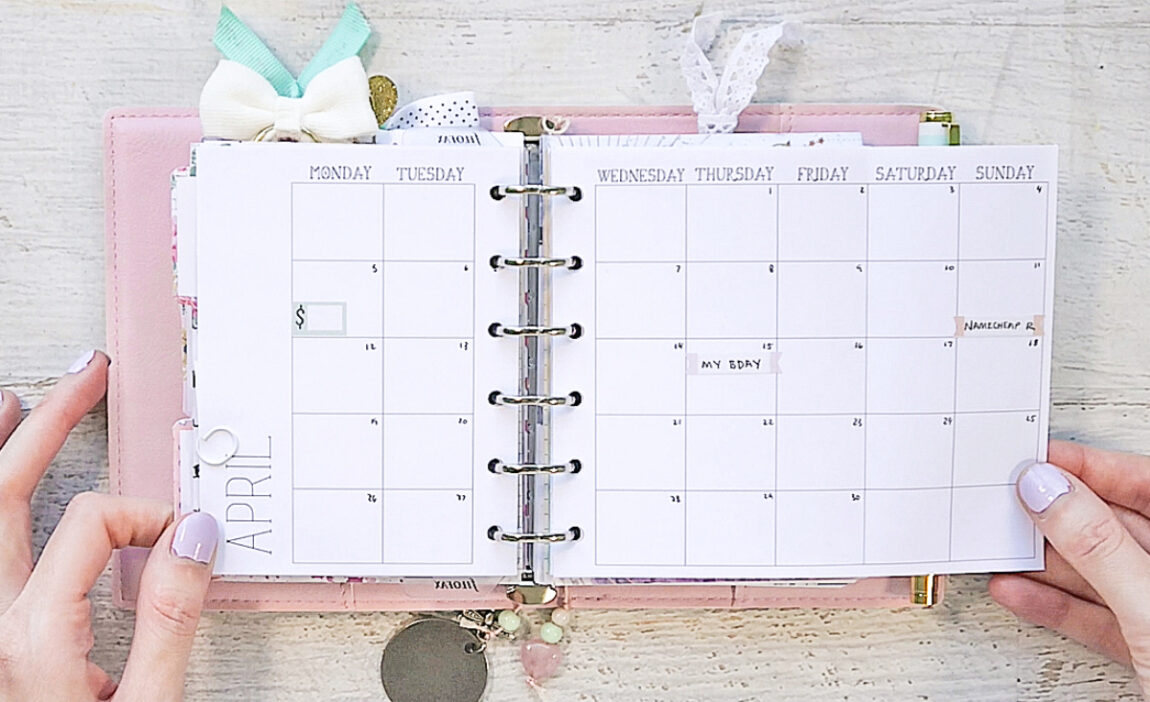 Pocket Ring Planner Monthly Inserts aerialovely