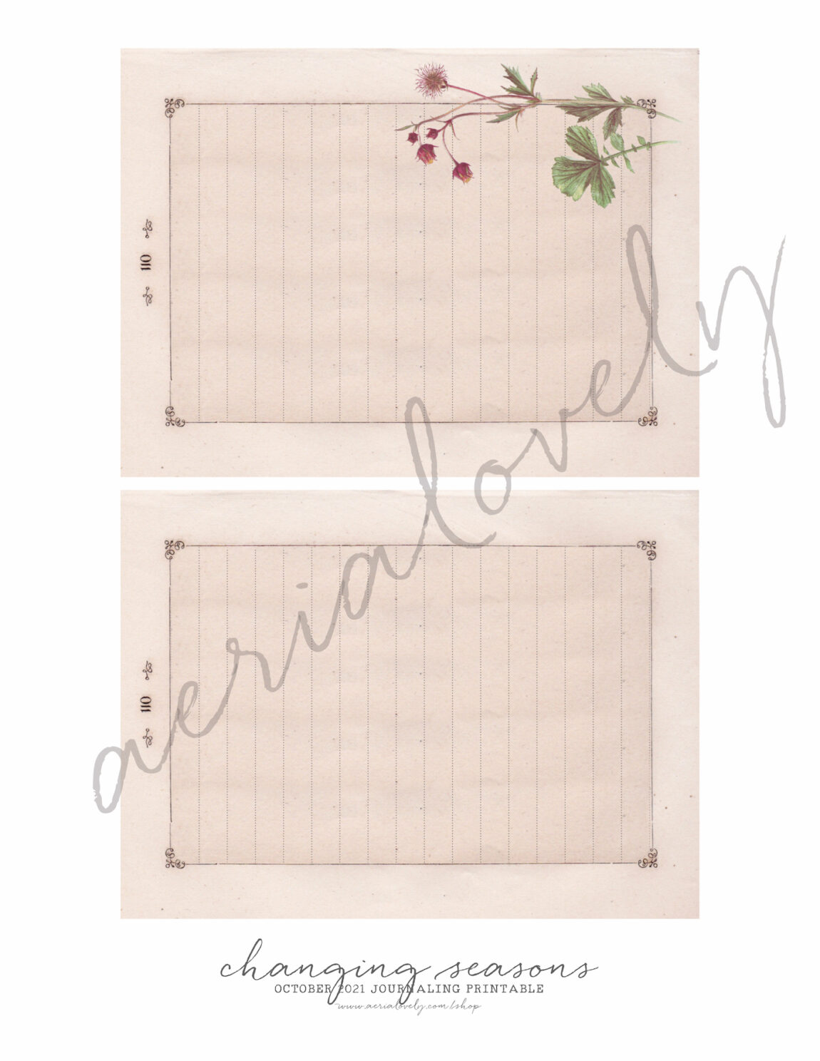 Changing Seasons Journaling Printable aerialovely