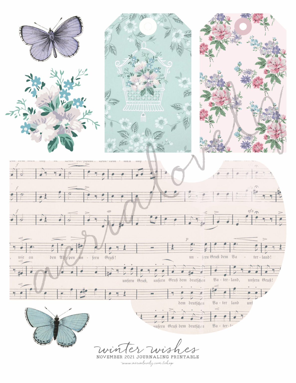 Winter Wishes Journaling Printable aerialovely