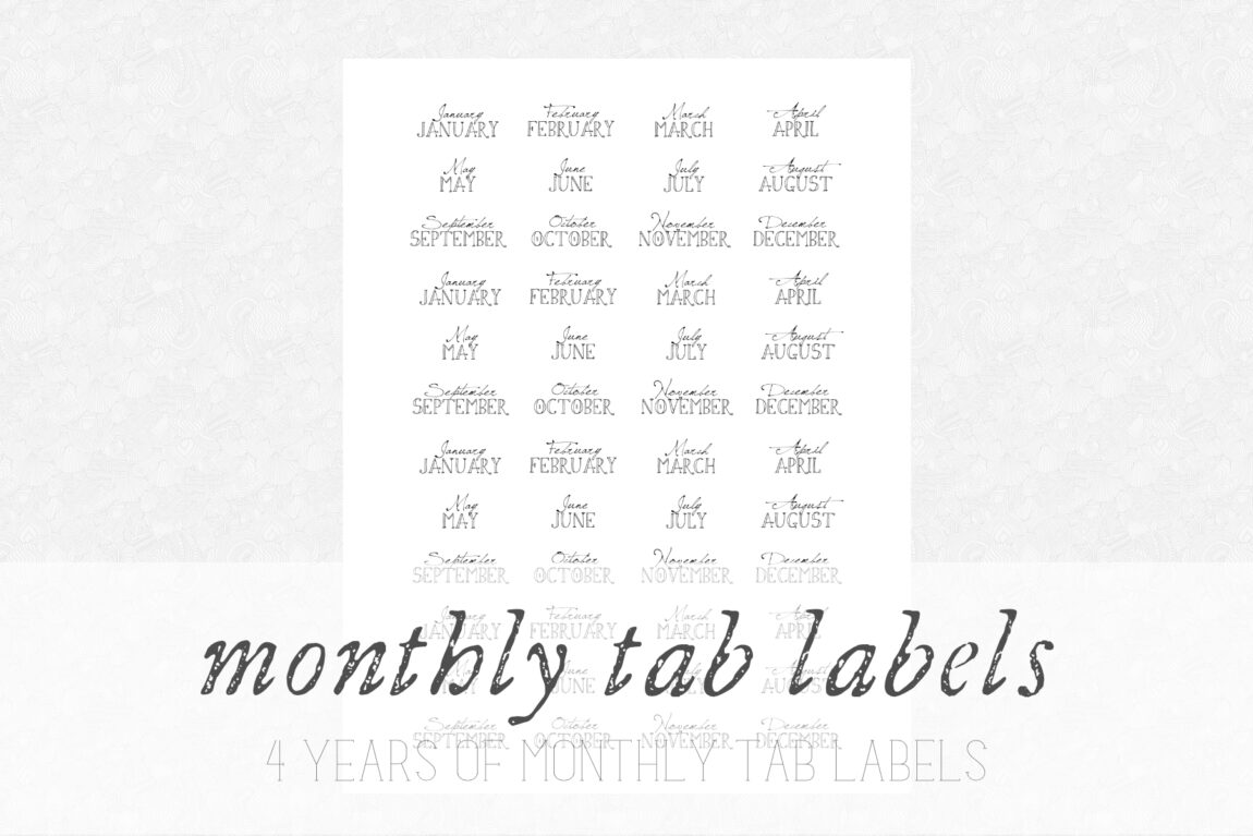 Monthly Tab Labels aerialovely